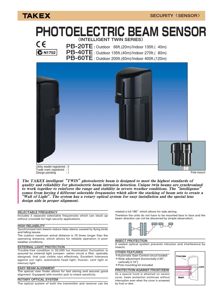 Takex PB-20TE Data Sheet | PDF | Light | Relay