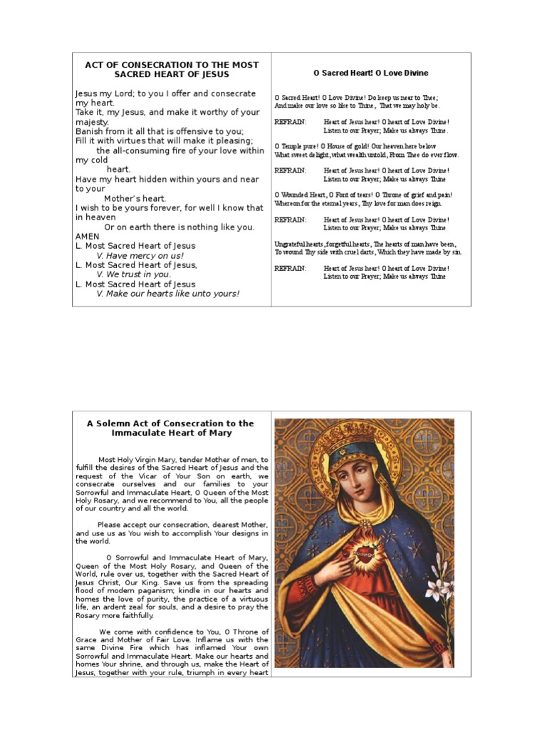 Act of Consecration To The Most Sacred Heart of Jesus | Download Free ...