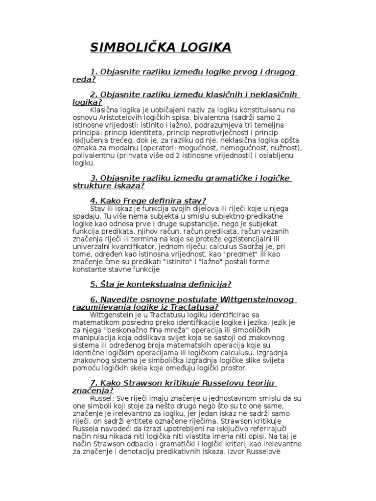 Simbolicka Logika | PDF