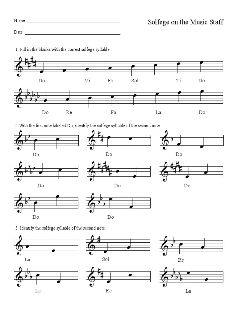 Solfege On The Staff | PDF | Musical Notation | Communication Design