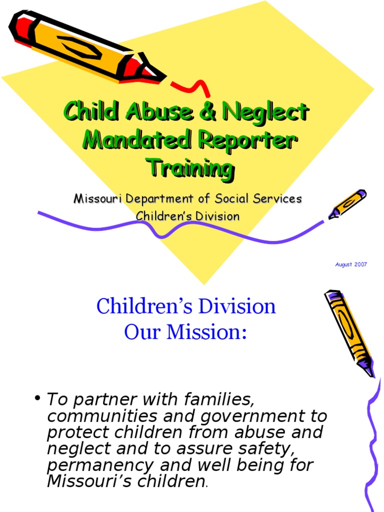 Child Abuse & Neglect Mandated Reporter Training | PDF | Child Neglect ...