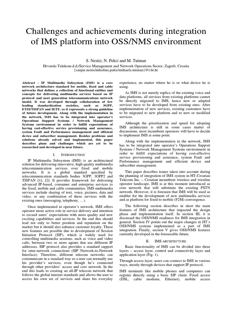 IMS Overview | PDF | Ip Multimedia Subsystem | Network Protocols