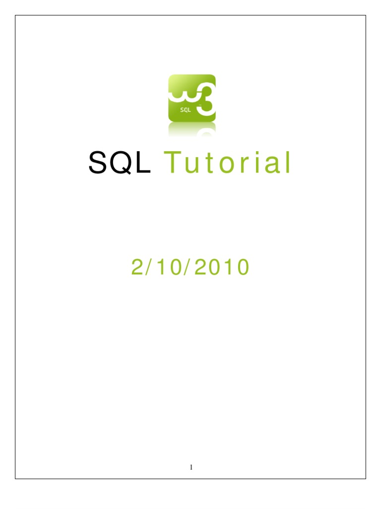 SQL Tutorial | PDF