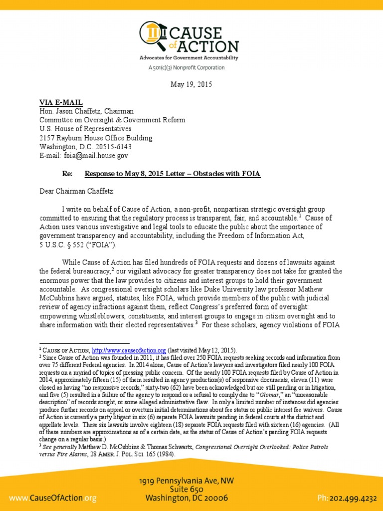Letter & Exhibits - FOIA Failures | PDF | Freedom Of Information Act ...