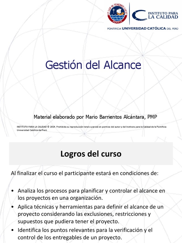 Alcance de Proyectos | PDF | Calidad (comercial) | Planificación