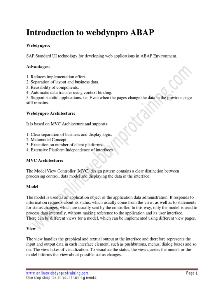 SAP Webdynpro ABAP Guide | PDF