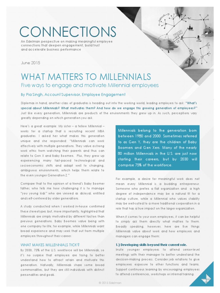 What Matters To Millennials | PDF | Millennials | Business