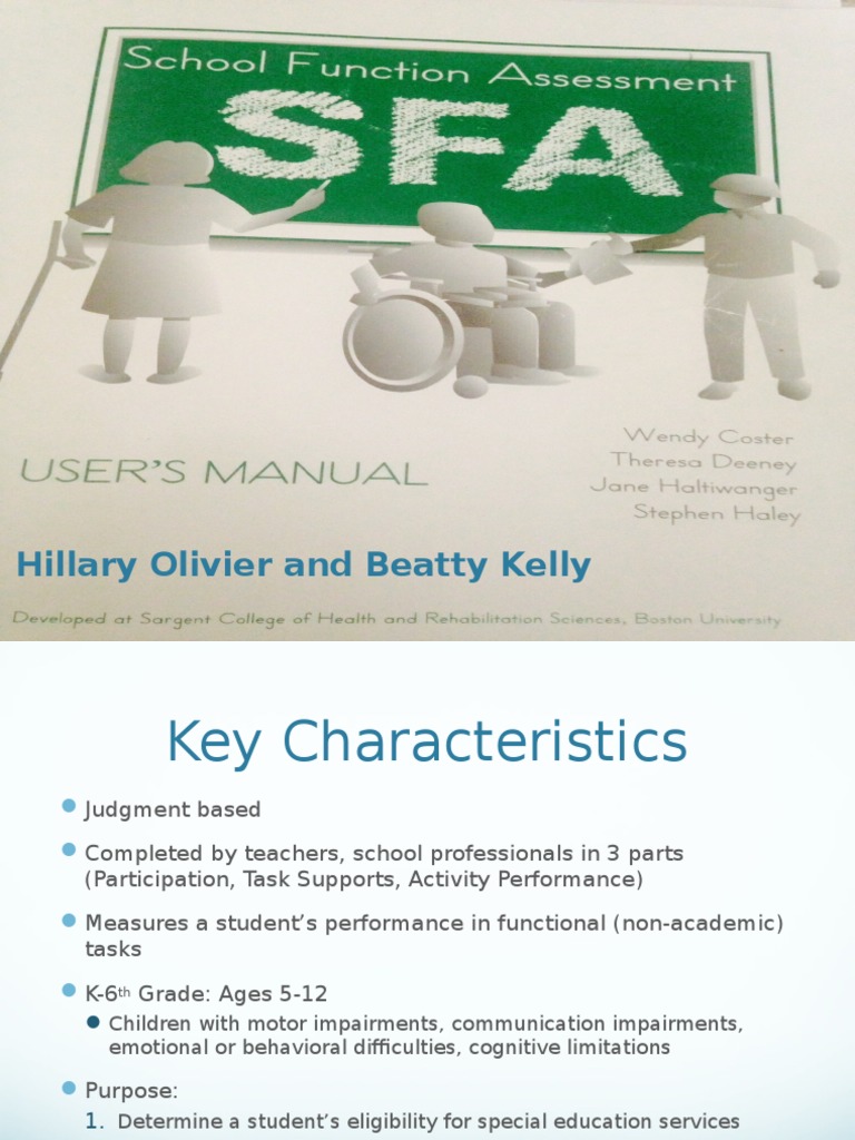 School Function Assessment Overview | PDF | Validity (Statistics ...