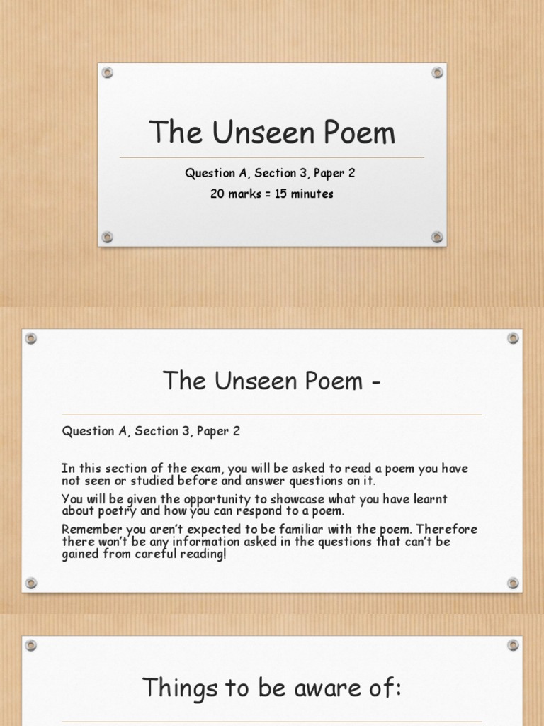 The Unseen Poem | PDF | Poetry