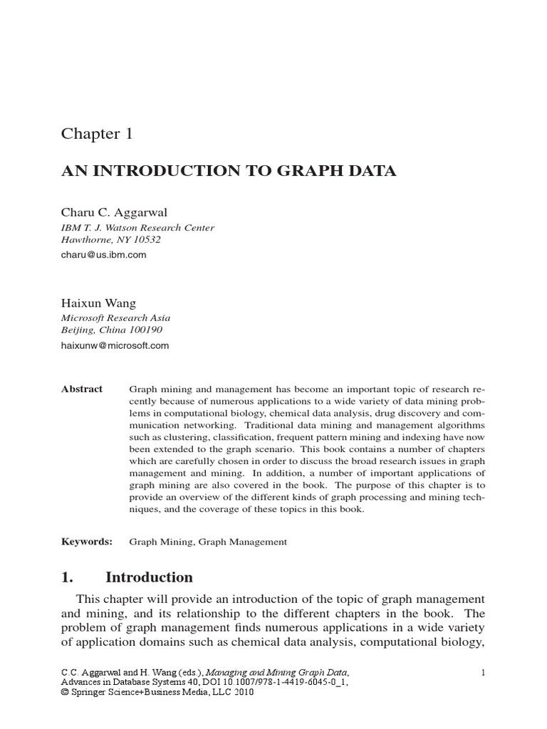 An Introduction To Graph Data: IBM T. J. Watson Research Center ...