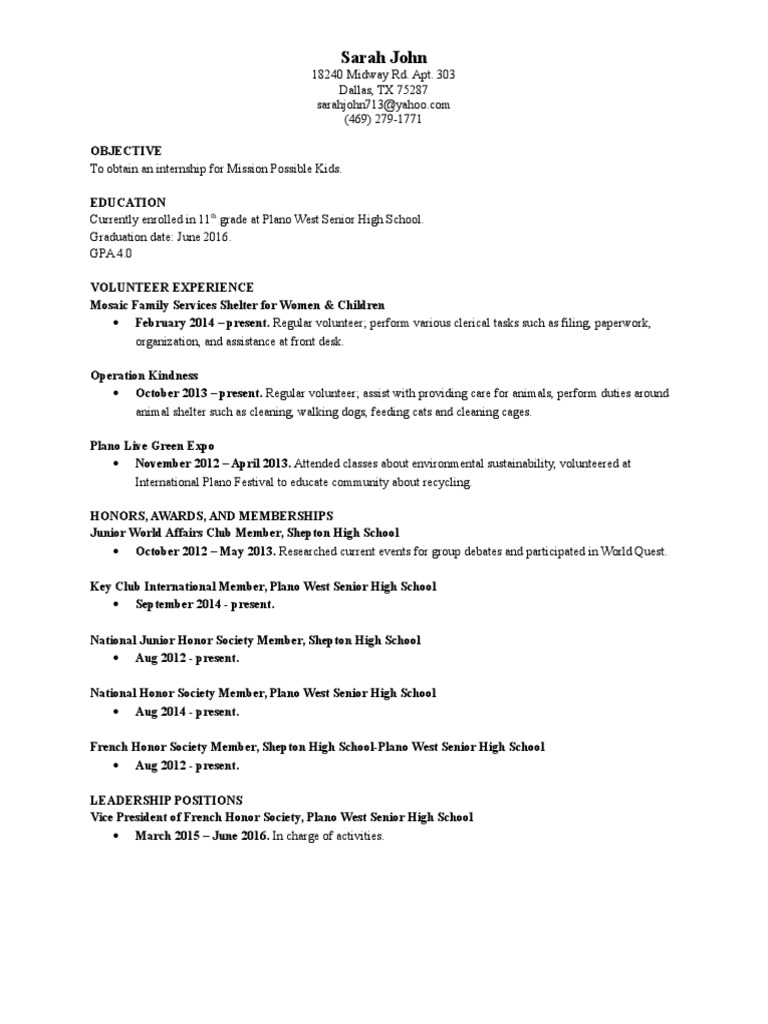 Sarah's Resume | PDF