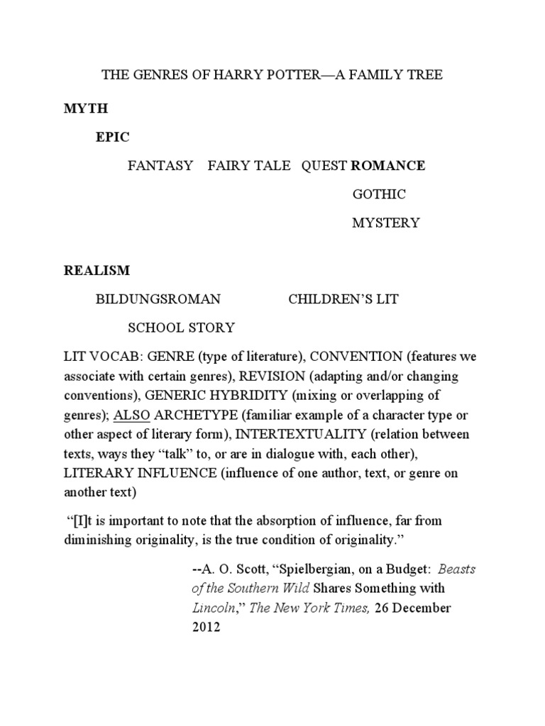 The Genres of Harry Potter 2015 | PDF