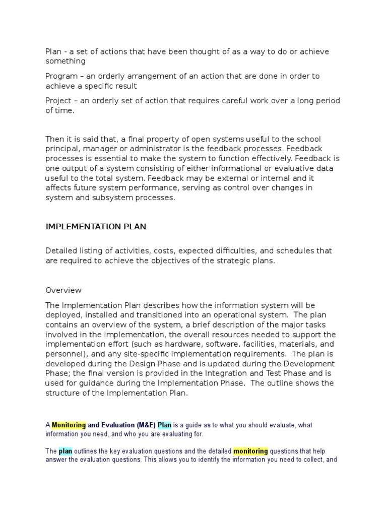 Implementation Plan | Download Free PDF | Goal | Implementation