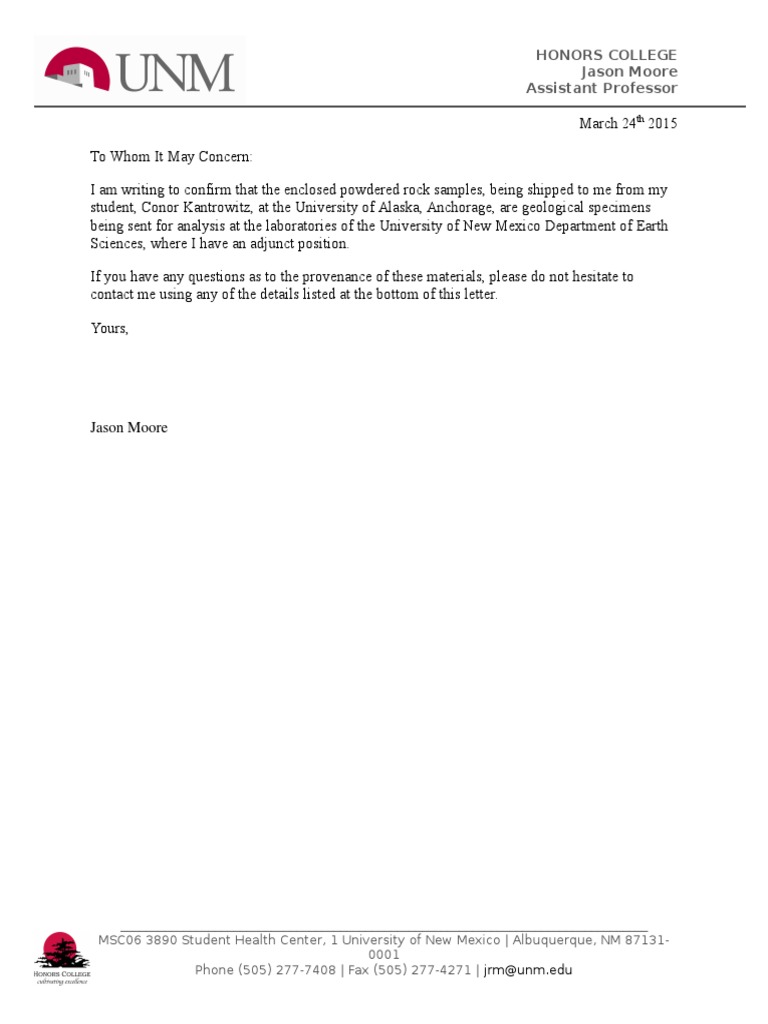 Sample Provenance Letter | PDF