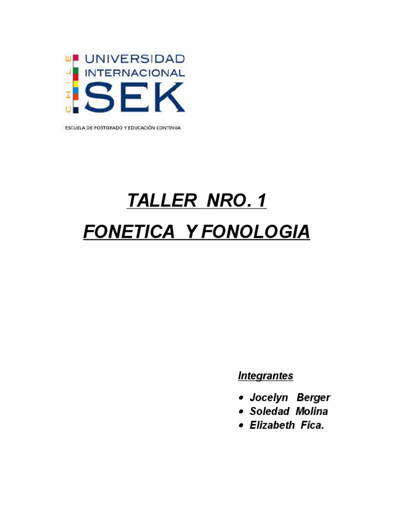 Taller 1 Fonetica | PDF | Sonido | Fonología