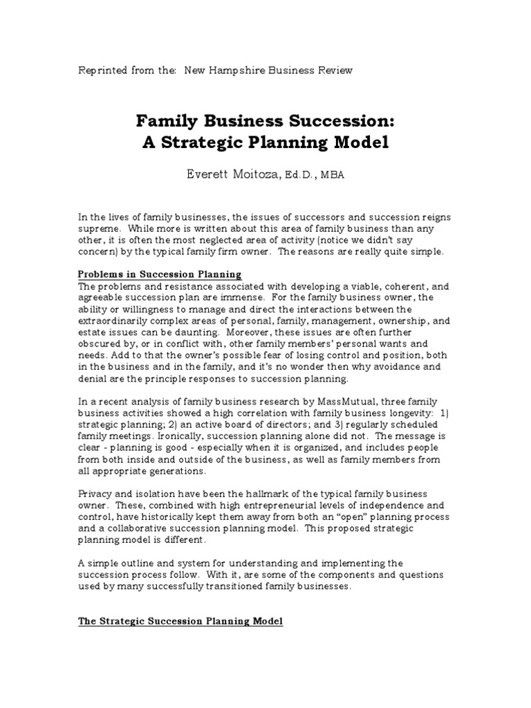Strategic Succession Planning Model | PDF | Succession Planning ...