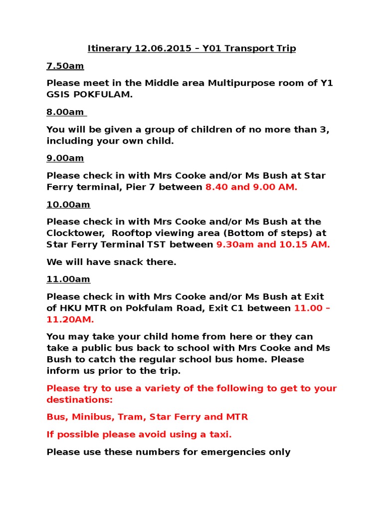 Final Trip Itinerary 12 06 | PDF | Art