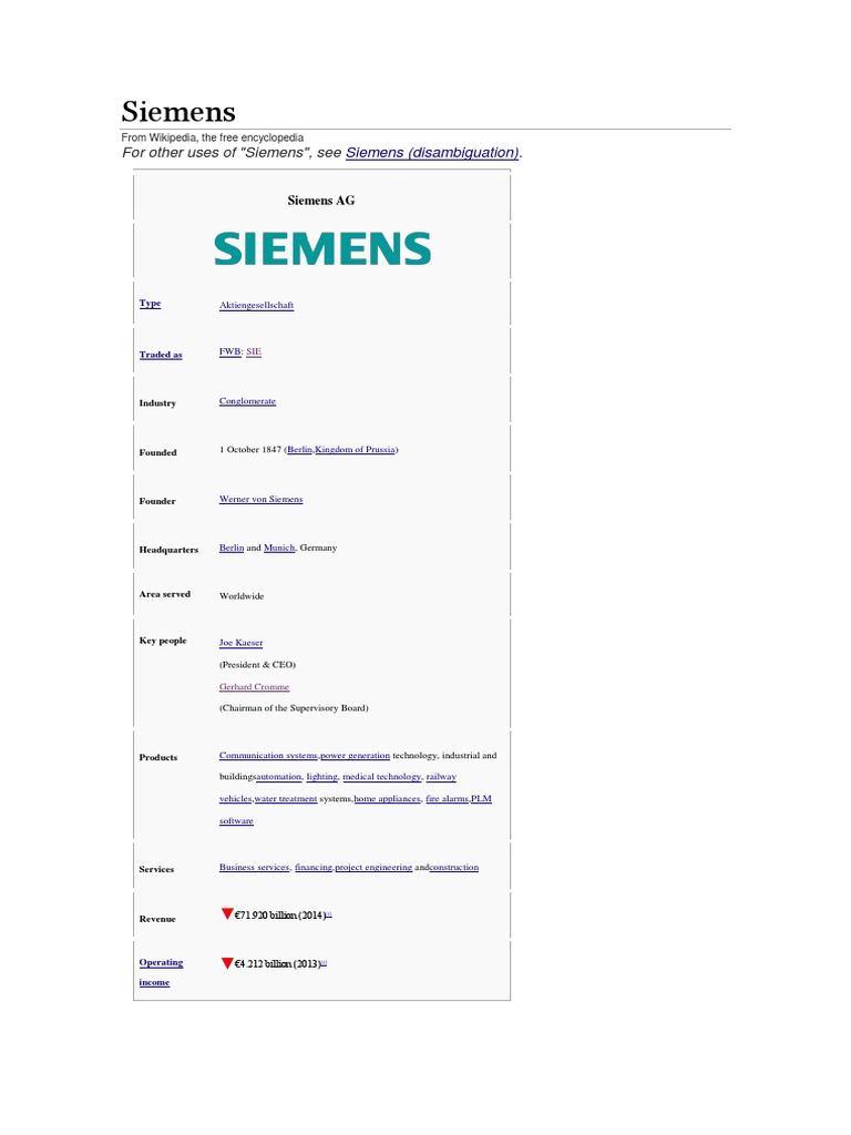 Siemens | PDF | Siemens | Energy And Resource