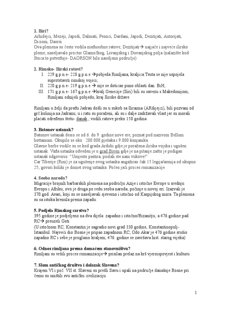 Historija Bih Skripta | PDF