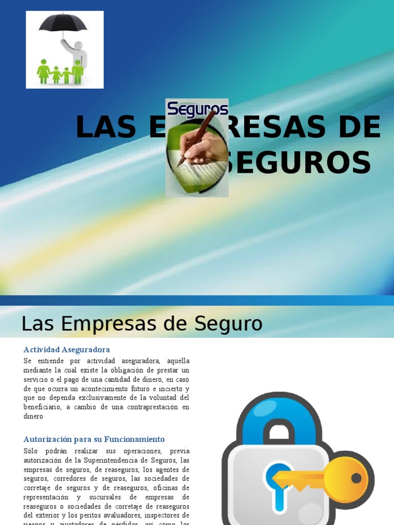 Empresas de Seguro y Reaseguro | PDF | Póliza de seguros | Reaseguro