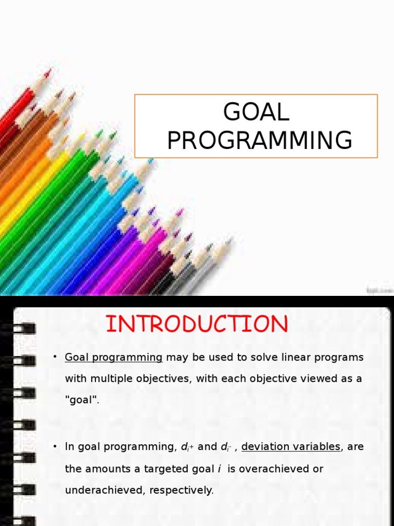 Goal Programming New1 | PDF | Linear Programming | Labour Economics