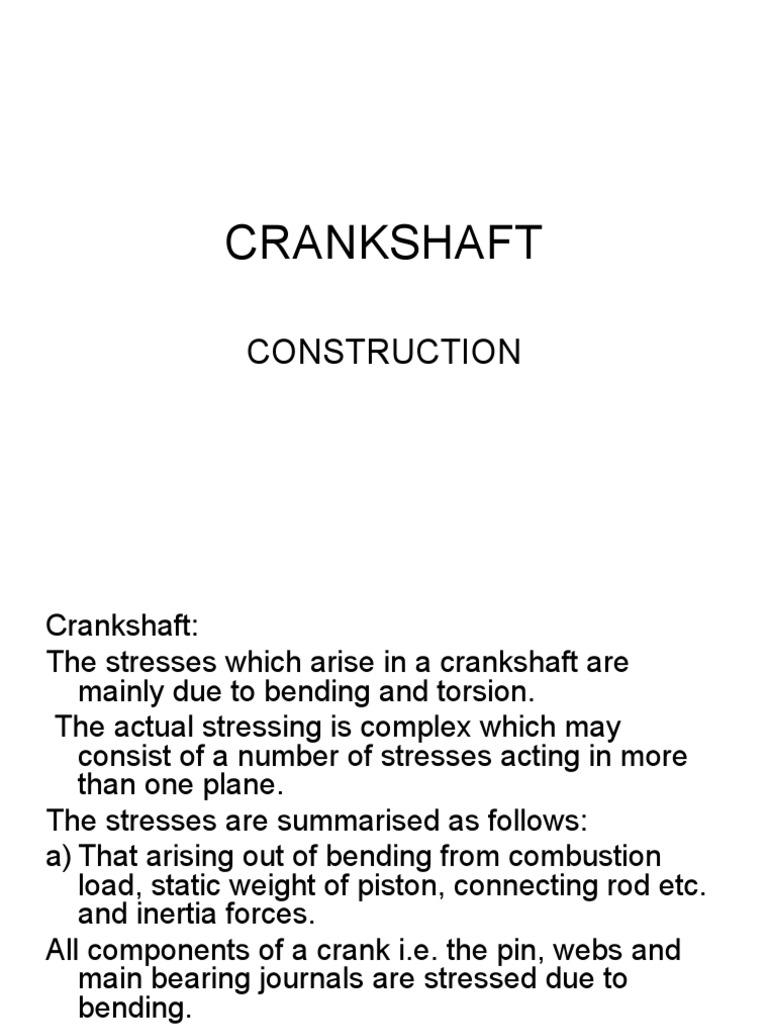 Crankshaft Construction Pdf Bending Forging