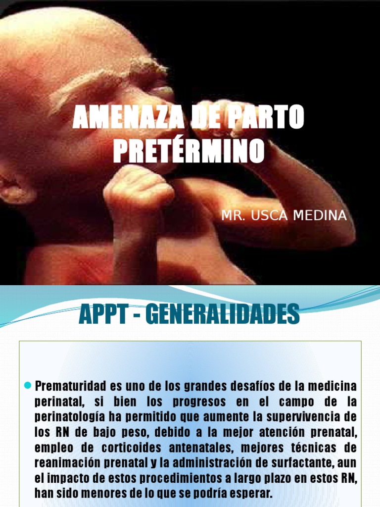 AMENAZA DE PARTO PRETERMINO.pptx | Parto | Parto prematuro
