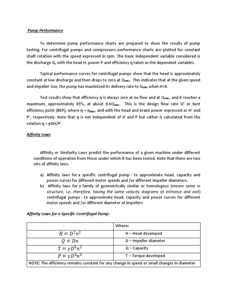 Lecture On Affinity Laws | PDF | Hydraulic Engineering | Turbomachinery