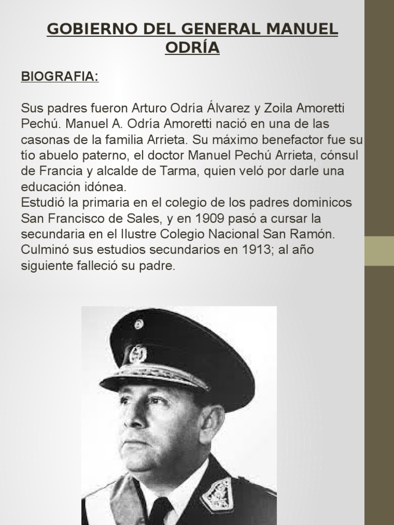 Gobierno de Manuel Odria. Grupo 3.pptx | Política | Gobierno