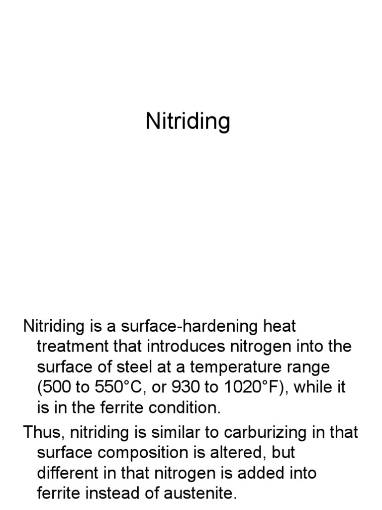 Nitriding Is A Surface-Hardening Heat Treatment That | PDF | Steel ...