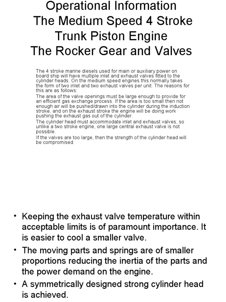 Marine Engine Exhaust Valve Mechanics | PDF | Cylinder (Engine ...