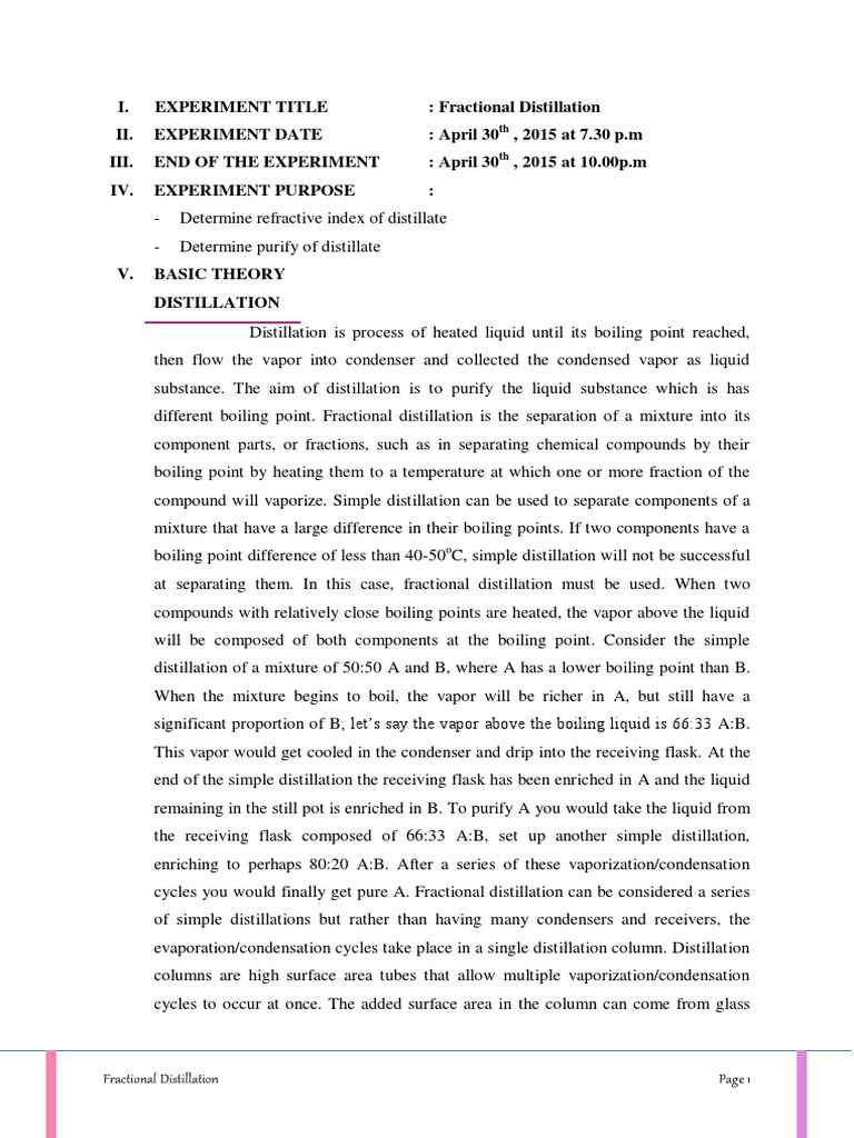 Fractional Distillation | PDF | Distillation | Boiling