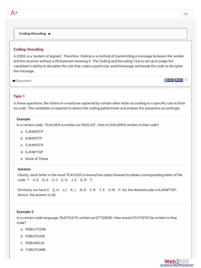 Coding Decoding | PDF | Code | Computing