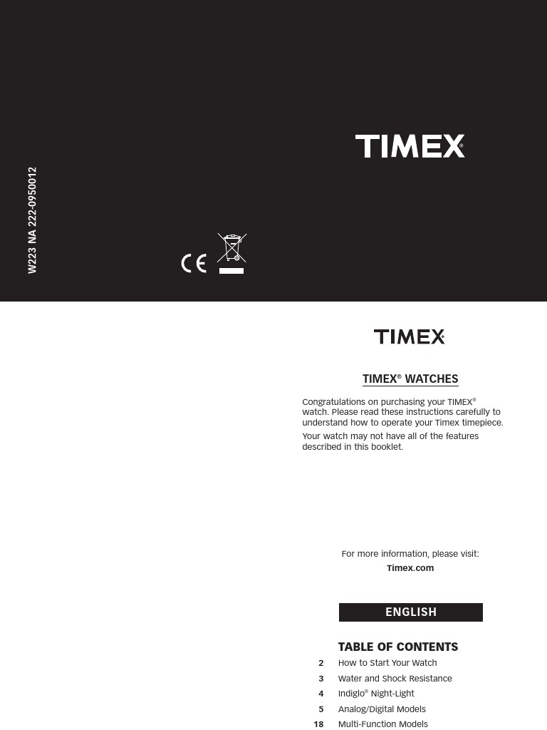 Timex Manual | PDF | Watch | Clock
