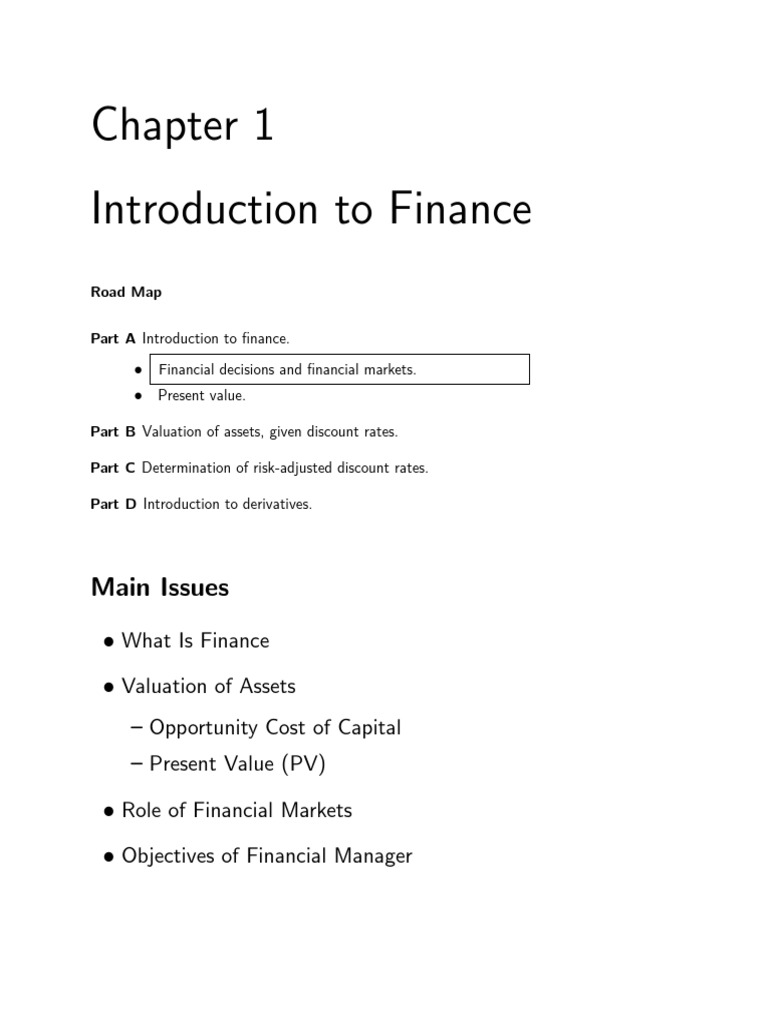 Introduction To Finance: Main Issues | PDF | Valuation (Finance ...