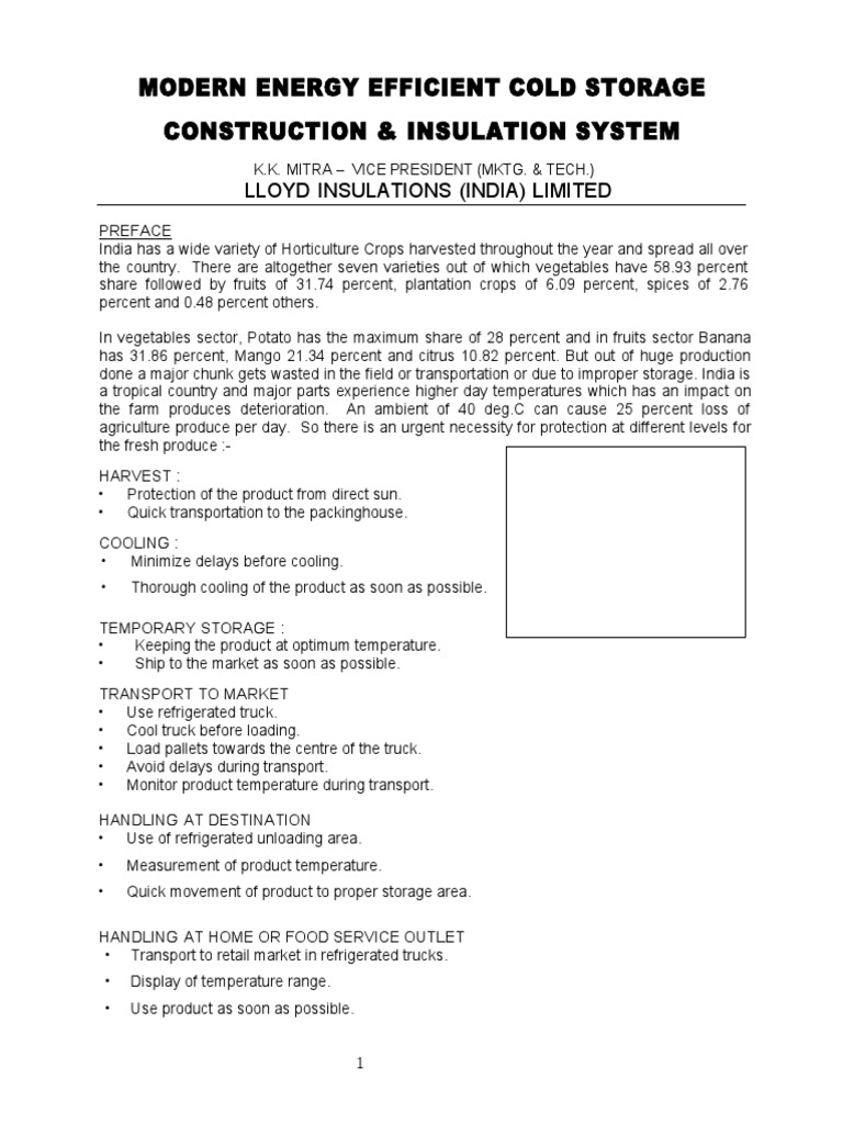 Cold Storage | Refrigeration | Wall | Free 30-day Trial | Scribd