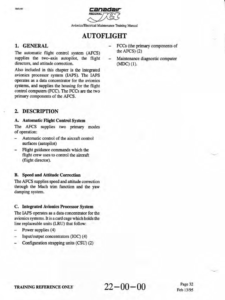 Bombardier CRJ 200 MTM Afcs Souligné | PDF | Aircraft Flight Control ...