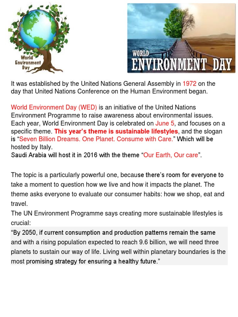 Celebrating World Environment Day | PDF | Natural Environment | Nature