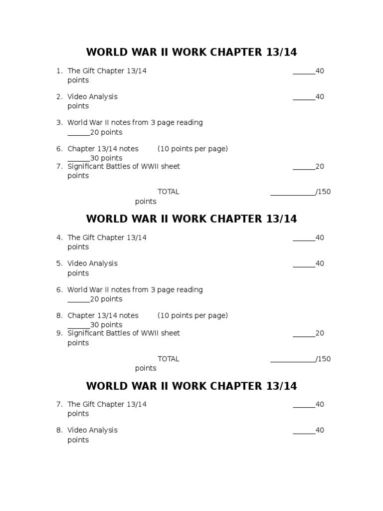 World War Ii Work Chapter 13/14 | PDF | Sports & Recreation