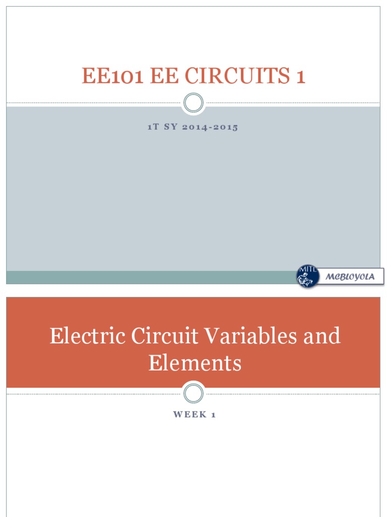 Electric Circuit Variables and Elements | PDF | Electric Current | Voltage