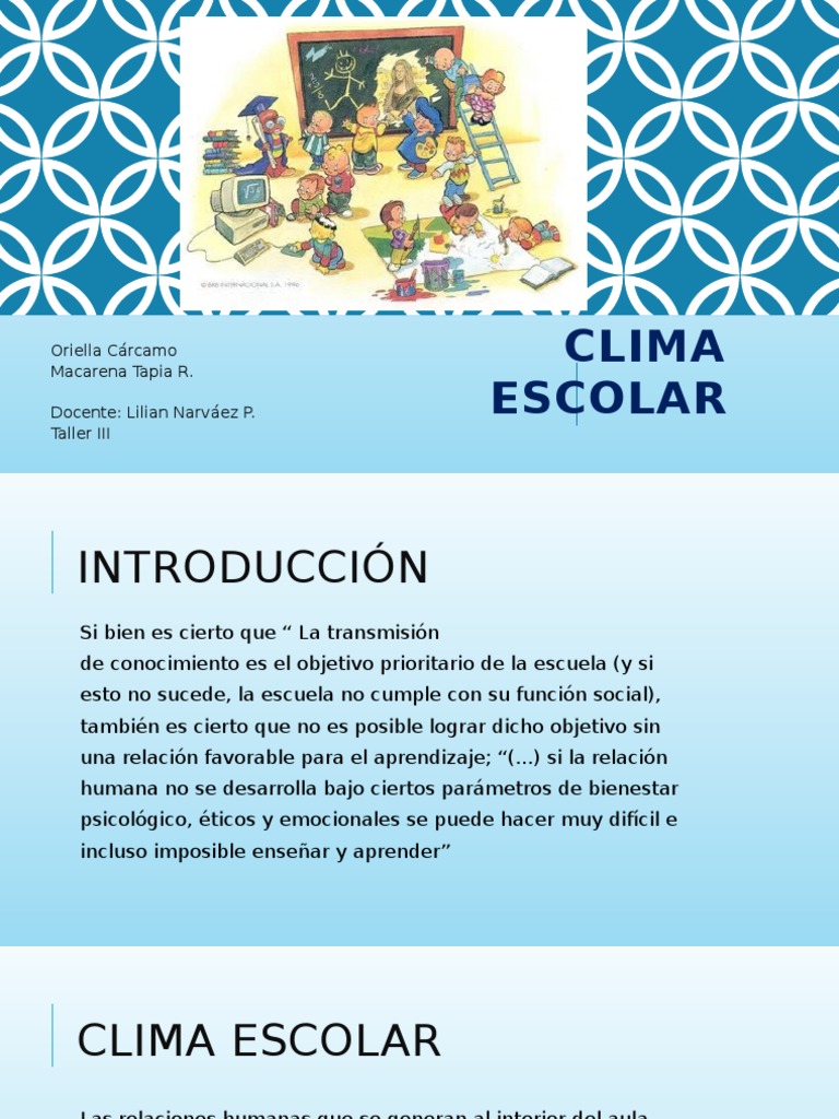 Clima Escolar | PDF | Clima | Aprendizaje