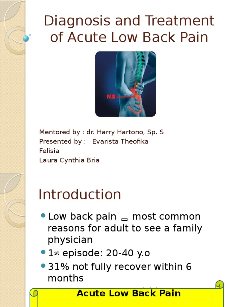 Diagnosis and Treatment of Acute Low Back Pain | PDF | Low Back Pain ...