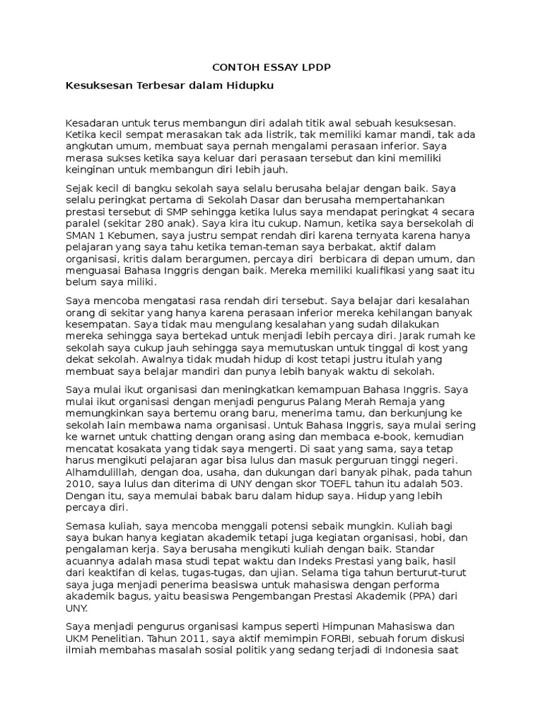 Contoh Essay LPDP | PDF