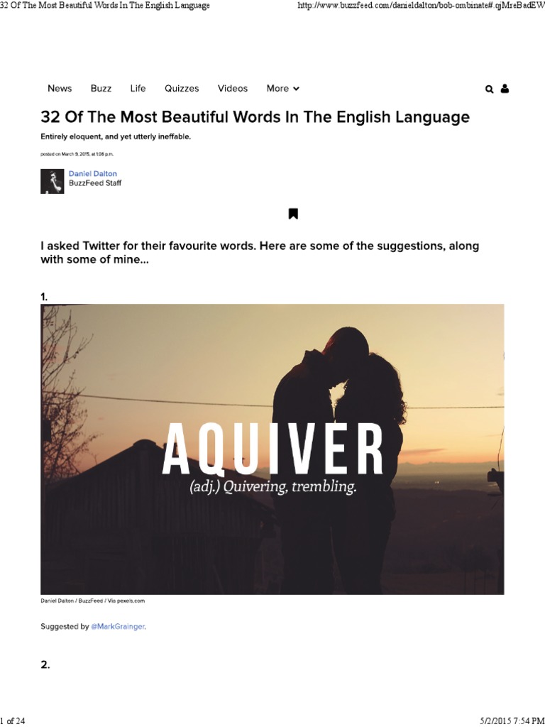 Beautiful English Words List | PDF | Social Science