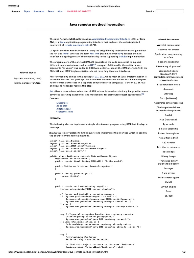 Java Remote Method Invocation | PDF | Network Architecture | Computer Programming