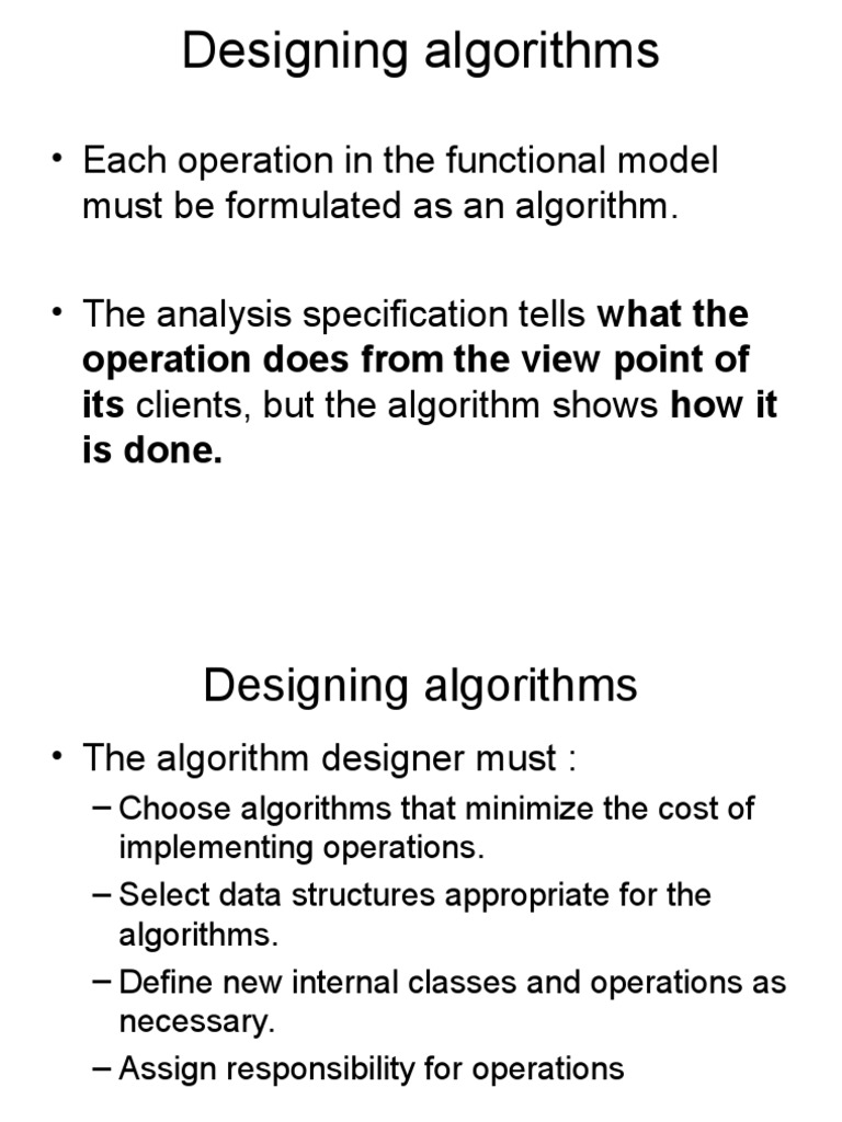 Designing Algorithms | PDF | Algorithms | Class (Computer Programming)