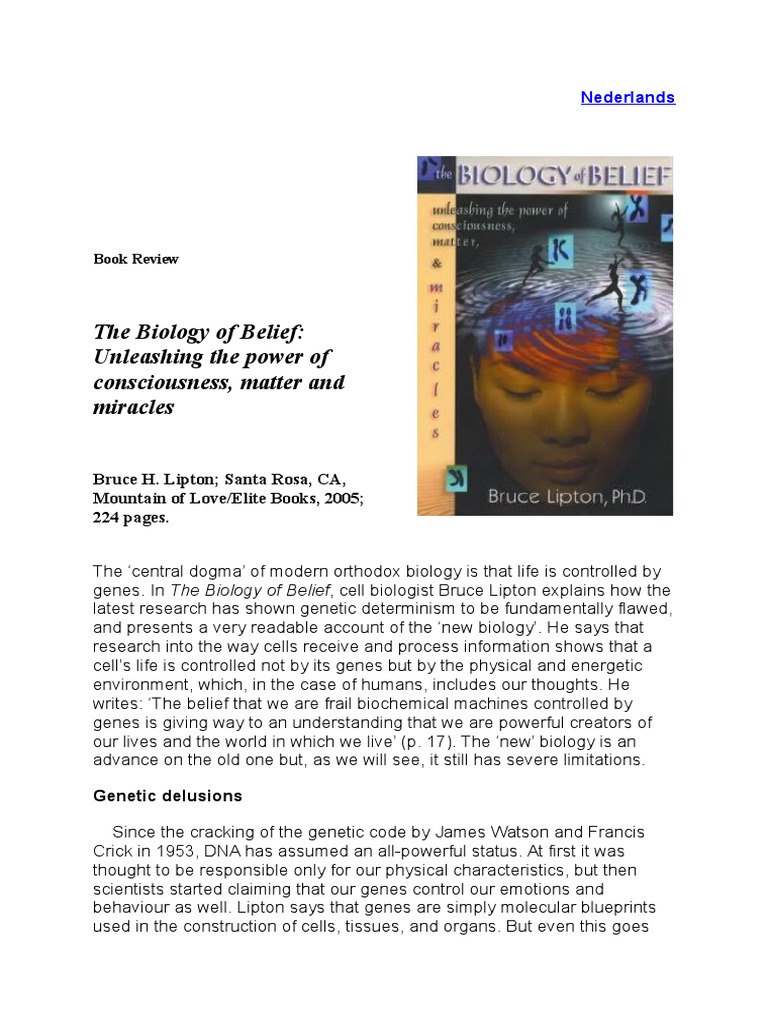 Biology of Belief Review | PDF | Gene | Placebo