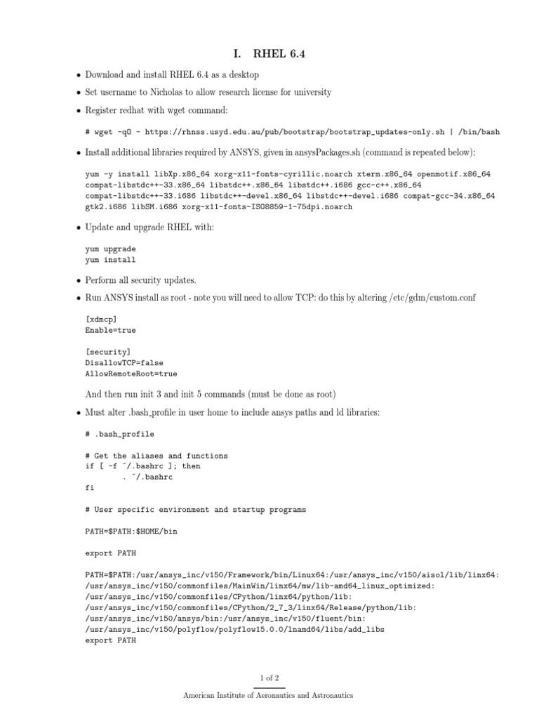 Ansys V15 Linux Install | PDF | Directory (Computing) | Operating System Technology