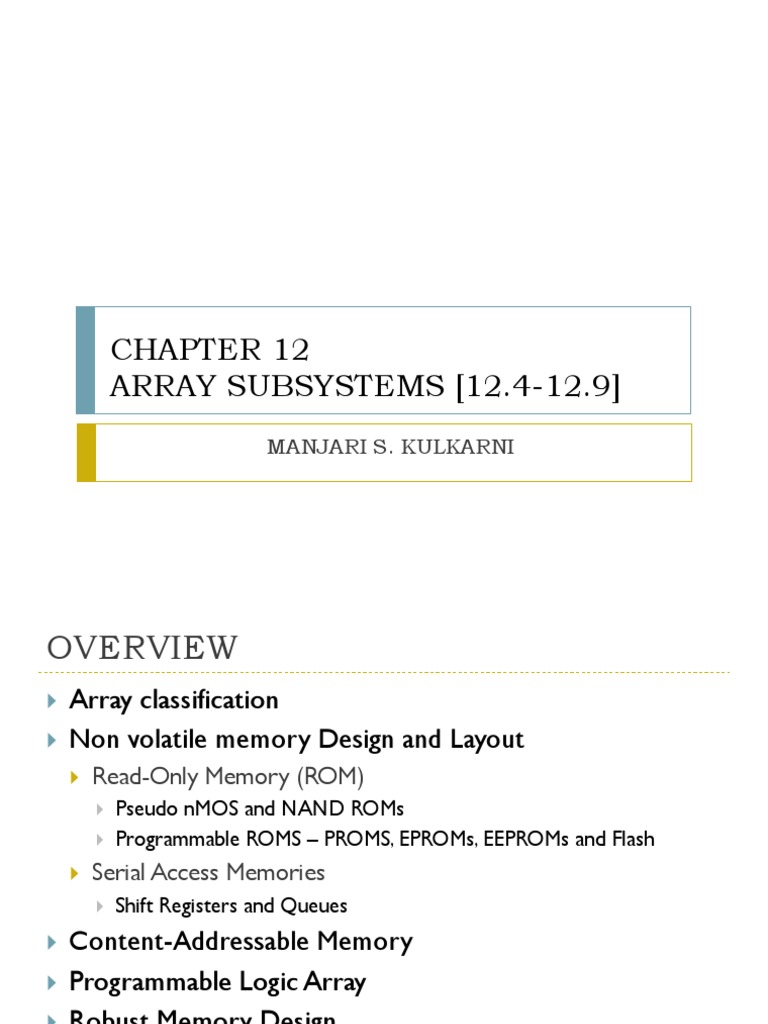 Memory Systems: An Overview of Read-Only Memory Design and Layout ...