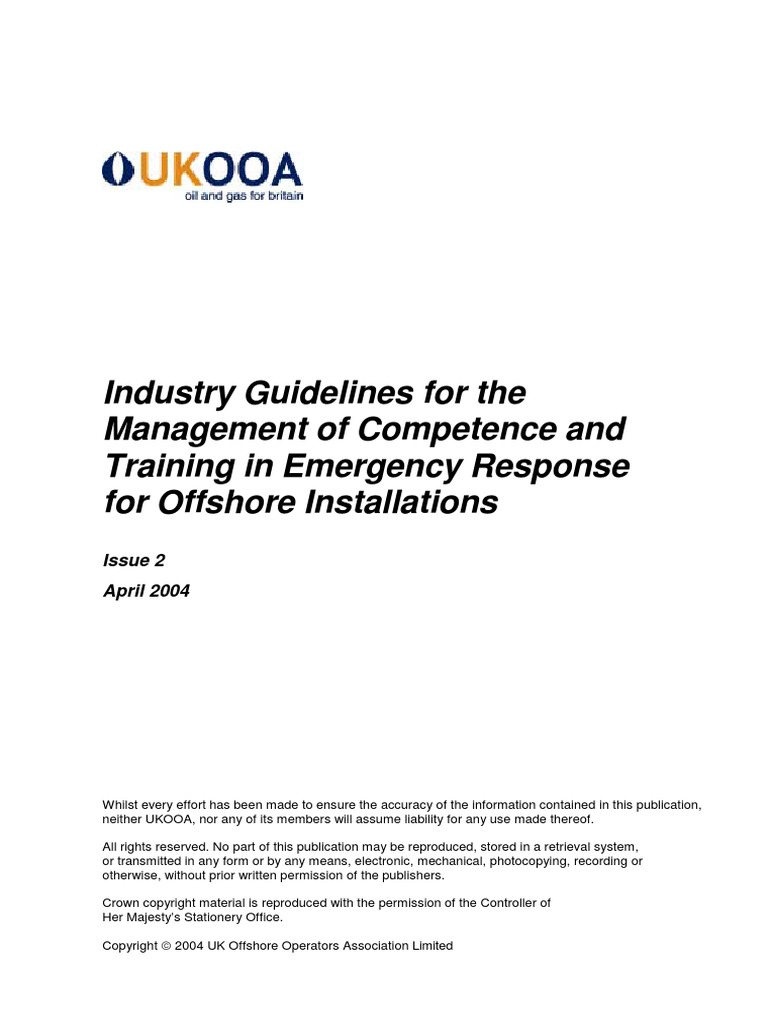 UKOOA Guidelines | PDF | Competence (Human Resources) | Emergency